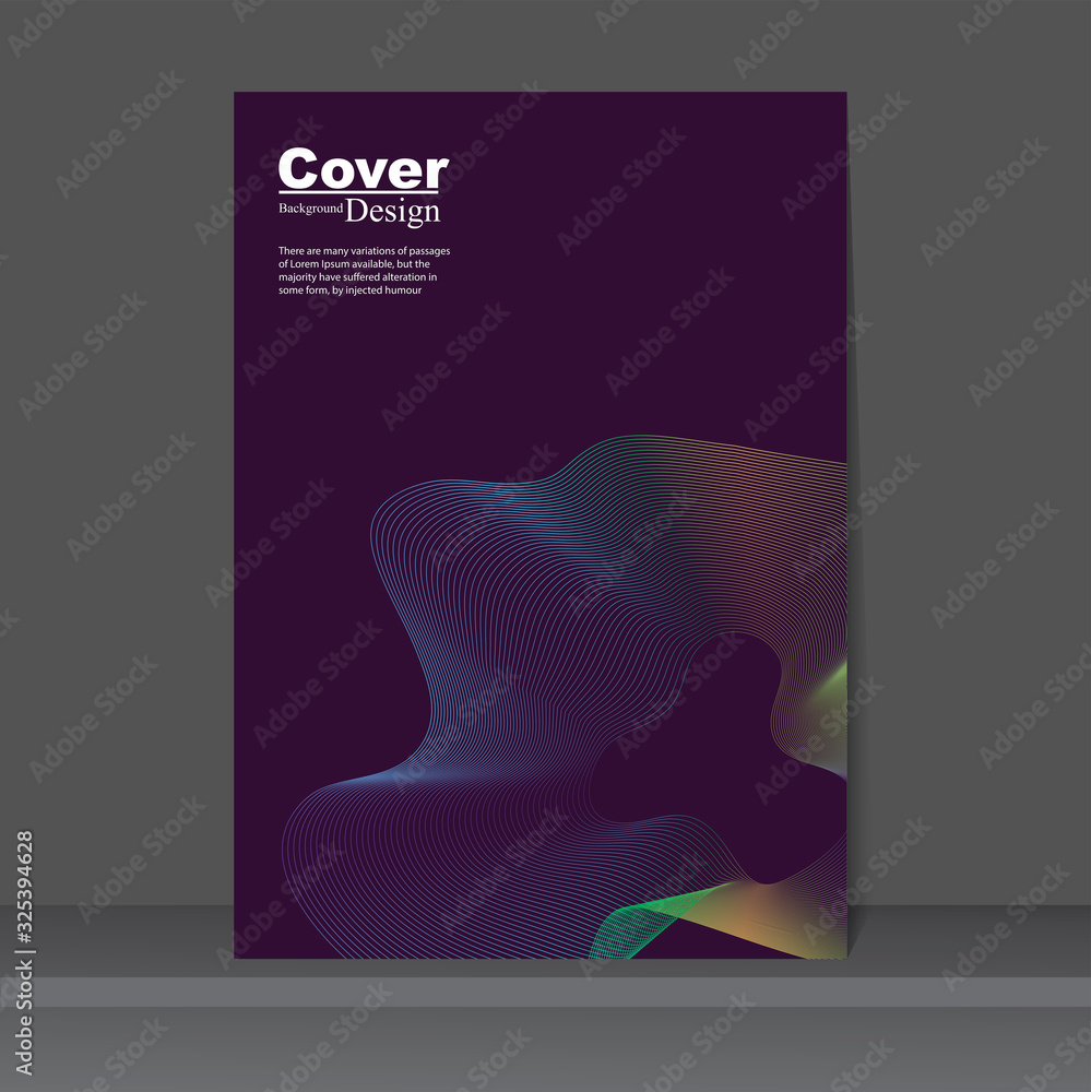 Cover Template with Line Blend Effect Background Stock Vector | Adobe Stock
