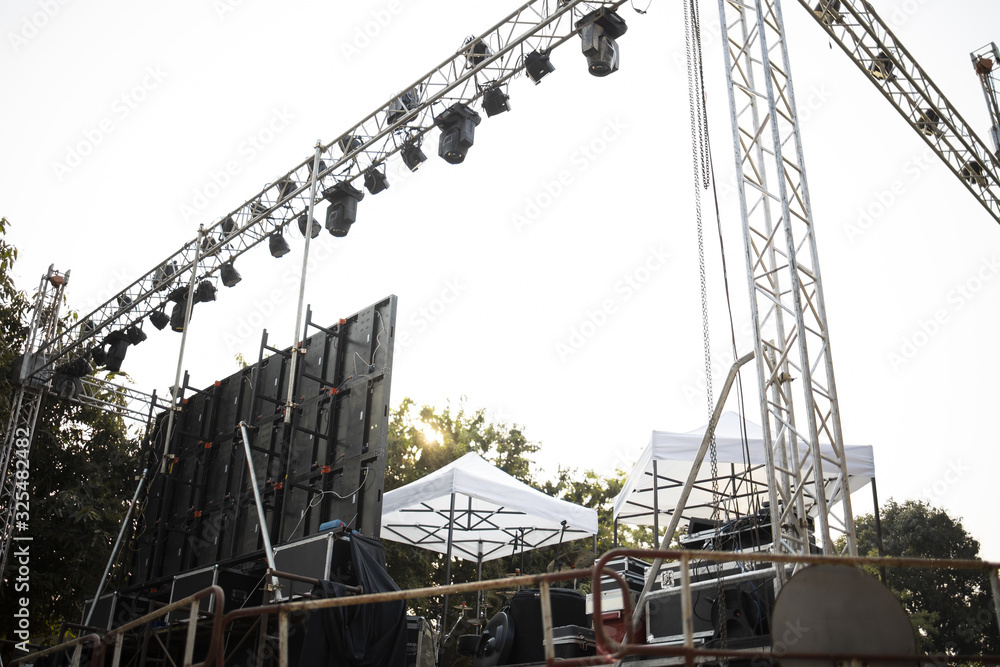 Touch frame and LED panel Which is installed as a concert stage Stock ...