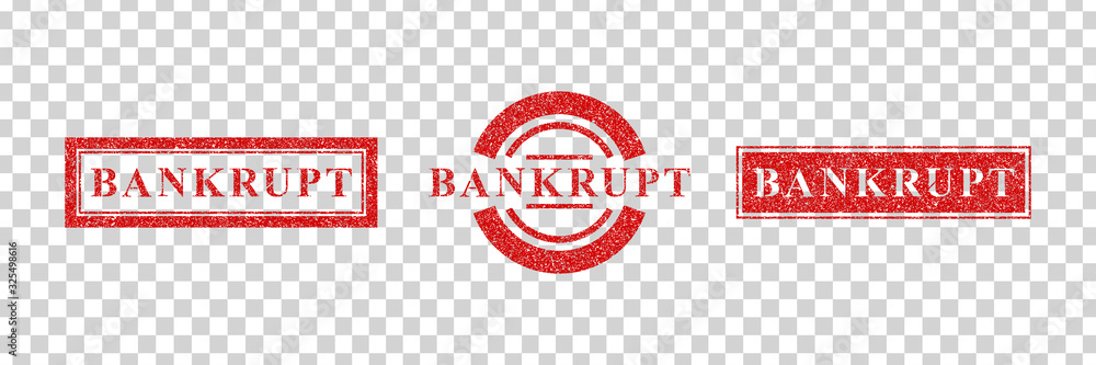 Vector realistic isolated red rubber stamp of Bankrupt logo for ...
