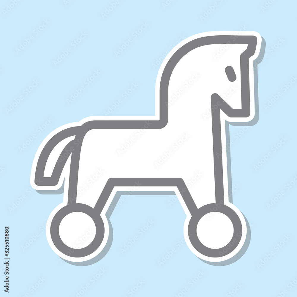 Trojan sticker icon. Simple thin line, outline vector of mythology ...