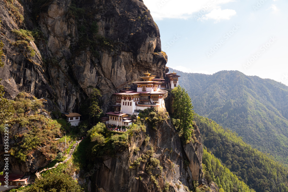 Foto The tiger nest monastery in the Himalaya of Bhutan. Also known as ...