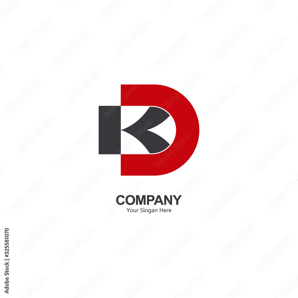 the latter KD or KD logo, design a combination of 2 letters into one ...