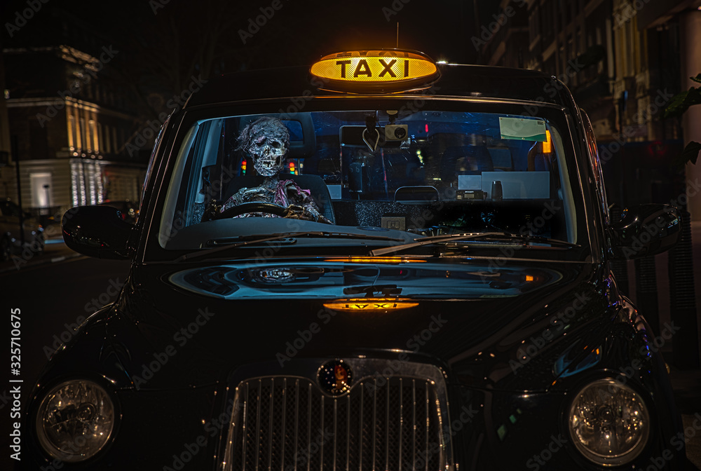 Zombie driving a taxi Stock Photo | Adobe Stock