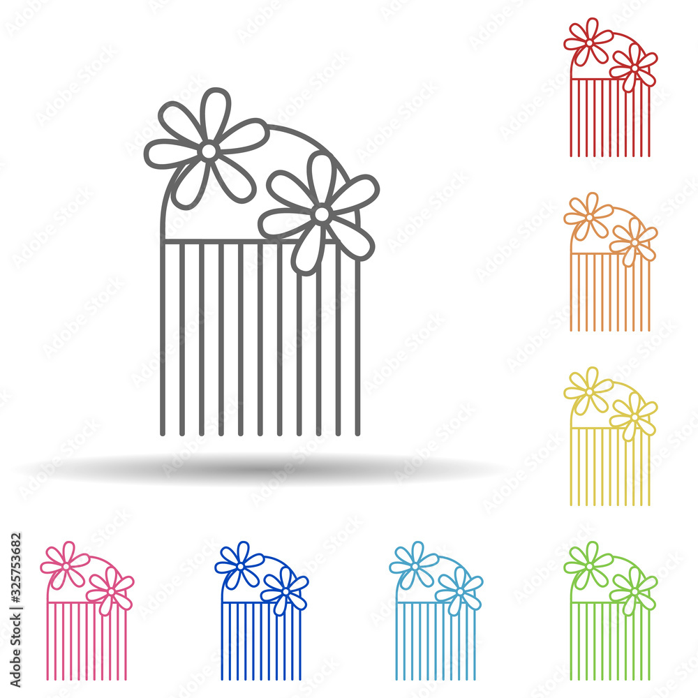 Brooch in multi color style icon. Simple thin line, outline vector of ...