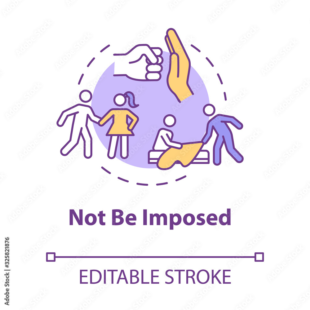 Not be imposed concept icon. Giving friend space. Possession and ...