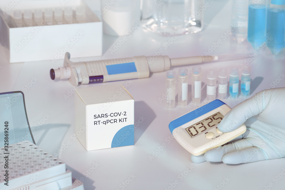 ภาพถ่าย Stock SARS-COV-2 pcr diagnostics kit. This is RT-PCR kit to ...