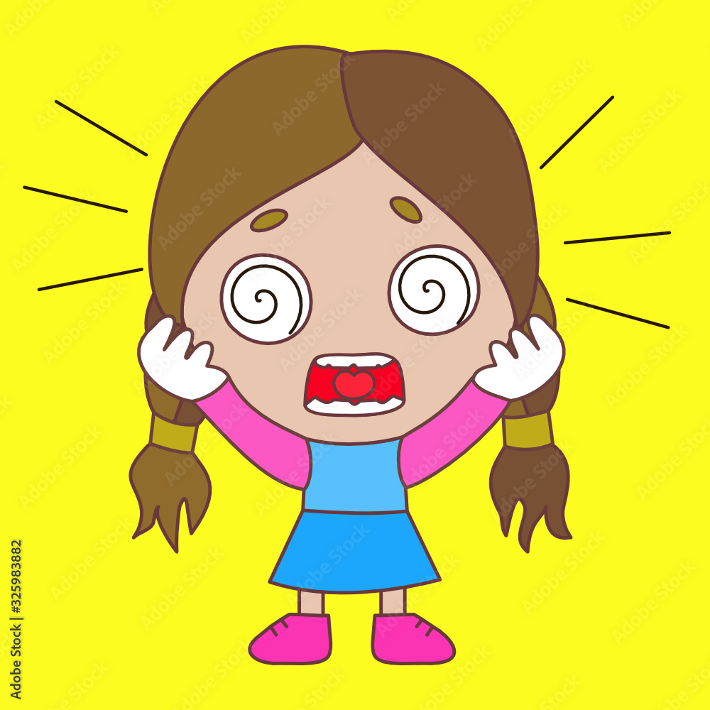 emoji with frustrated crazy girl pulls his hair out with wild eyes and ...