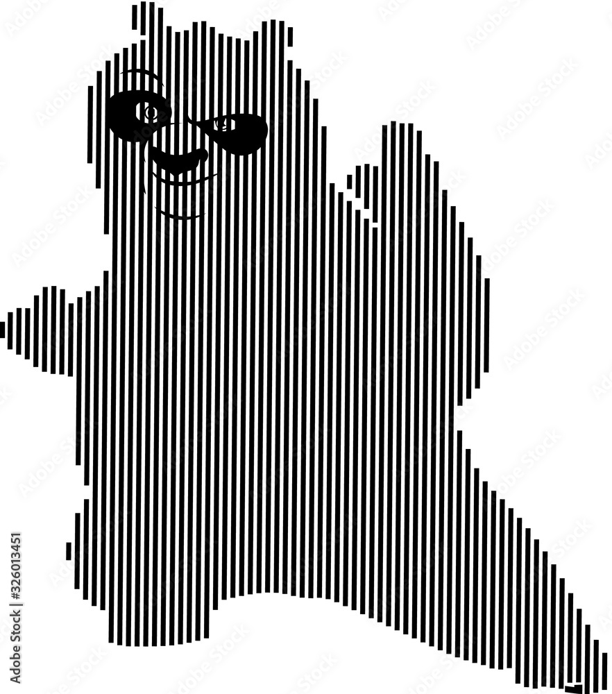 kung fu panda cartoon vector in line art, ready to fight pose, isolated ...