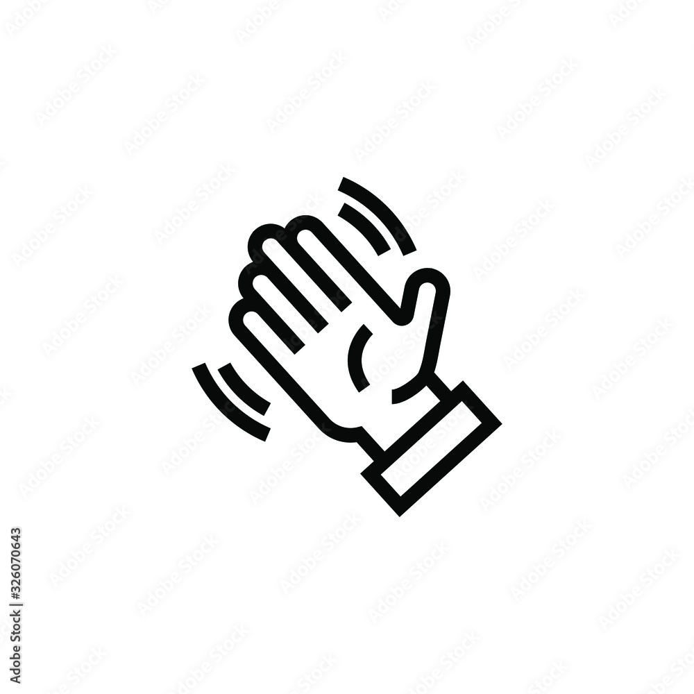 waving hand bye goodbye silhouette gesture icon vector Stock Vector ...