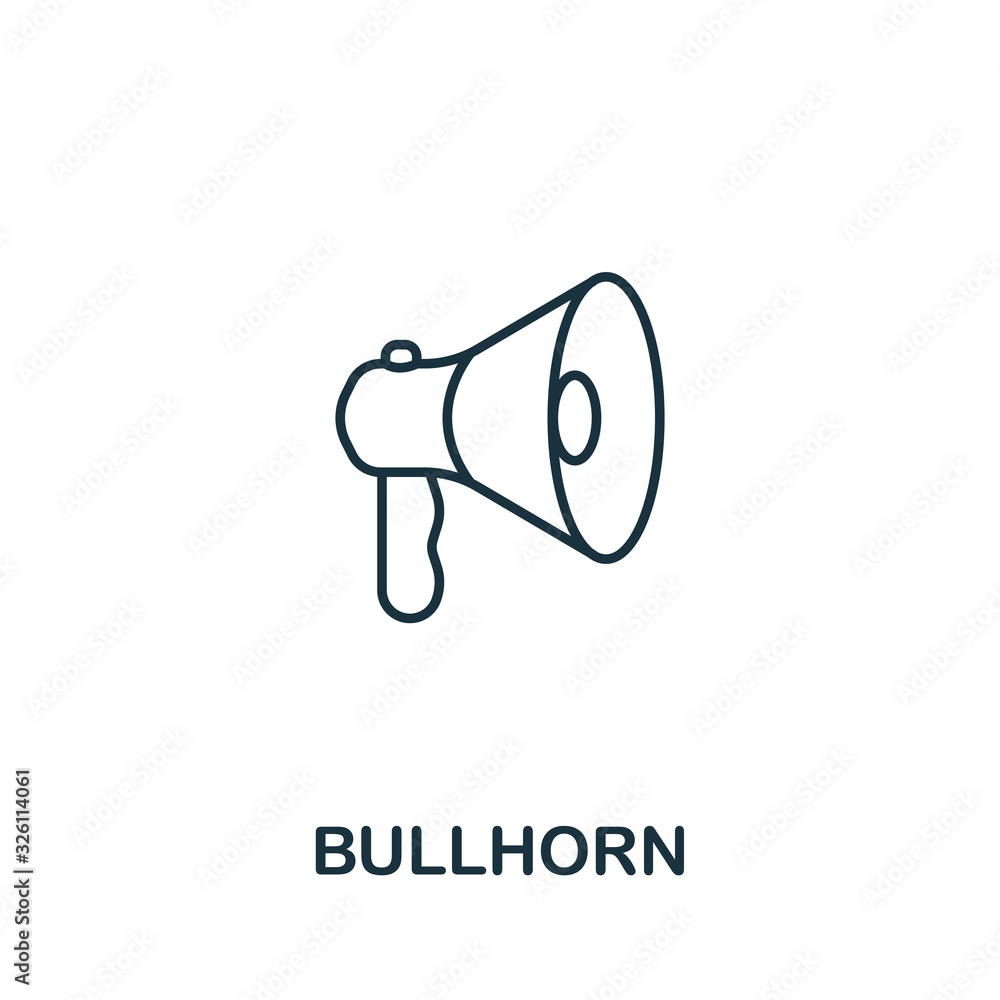 Bullhorn icon from success collection. Simple line element Bullhorn ...