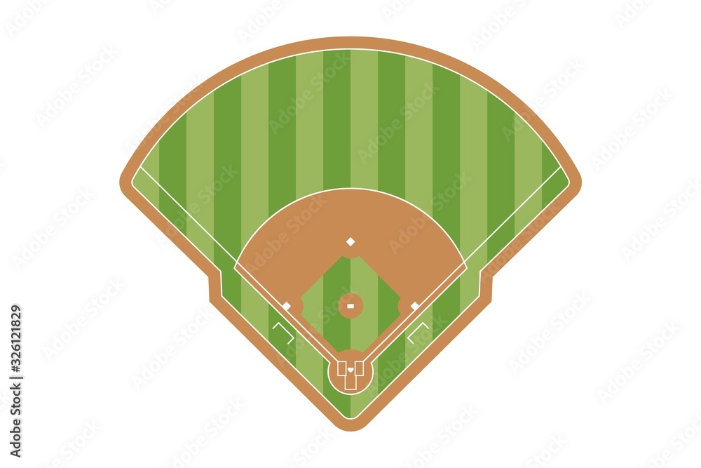 Baseball field icon. Flat striped baseball field vector illustration ...