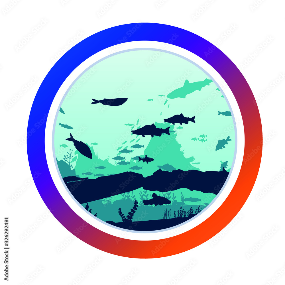 Round icon for social media stories. Perfect for bloggers. underwater ...
