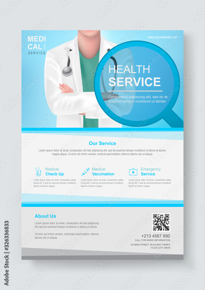Medical health care cover template design for Flyer, Brochure, Leaflets ...