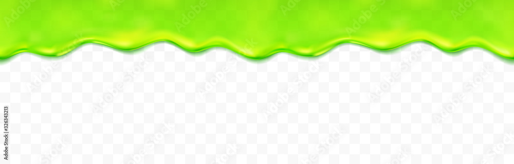 Slime Drip Seamless Pattern Isolated On Transparent Background Green