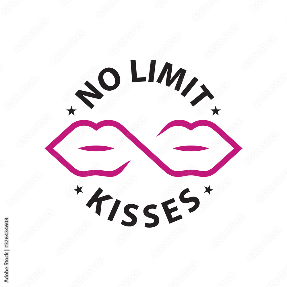 Two mouths connection with lips one line contour. Symbol of infinity ...