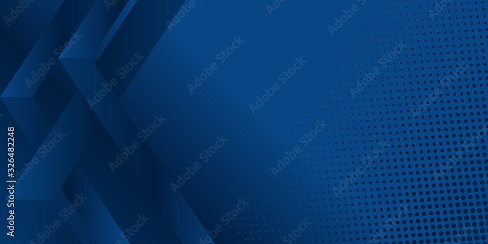 Dark blue modern presentation backgroun with halftone. Vector ...