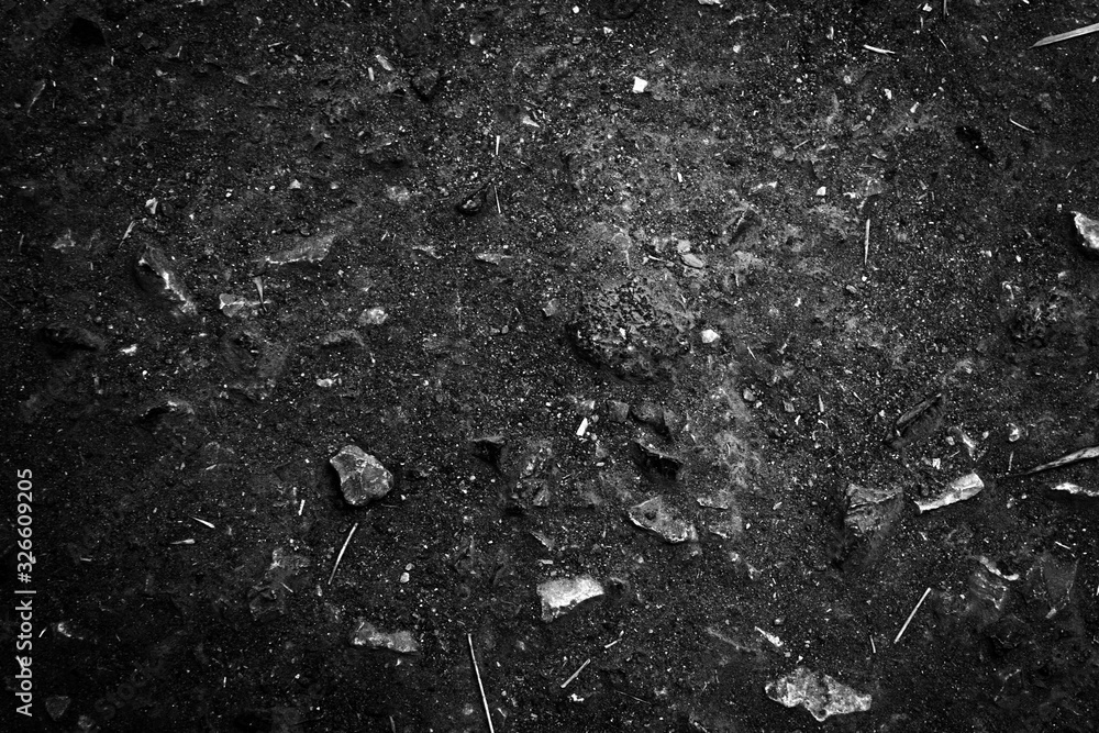Soil dark ground surface top view texture and background. Stock Photo ...