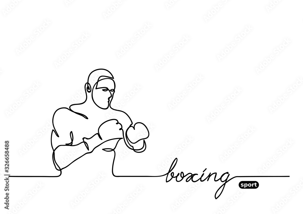 Boxer vector sketch. Boxing sport event.Competition vector minimalistic ...