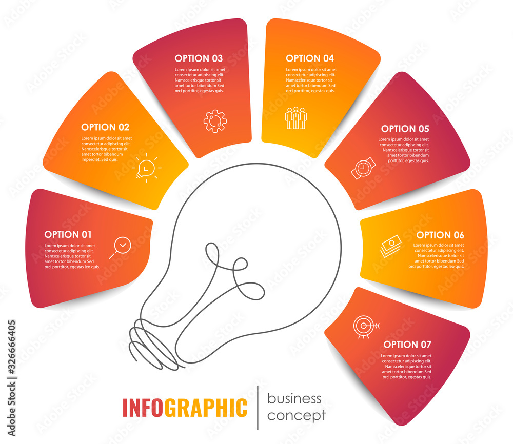 Vector Infographic design with icons and 7 options or steps ...
