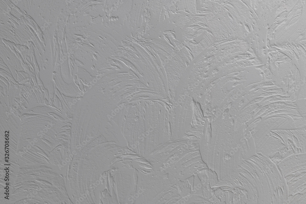 decorative plaster walls. drawing with a spatula. grey texture. Texture ...