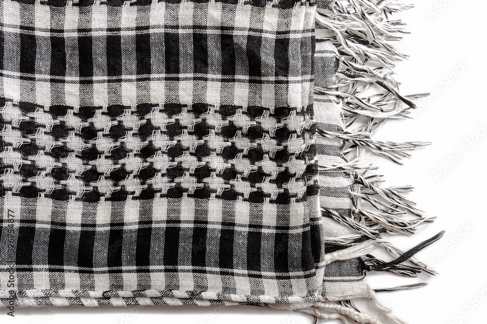 Traditional tissue black and white arabic man's head scarf Shemagh ...