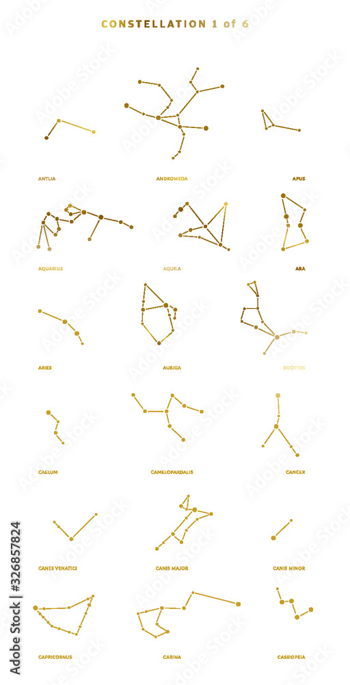 Set of Constellation Designs In Vector Part 1 of 6 Stock Vector | Adobe ...
