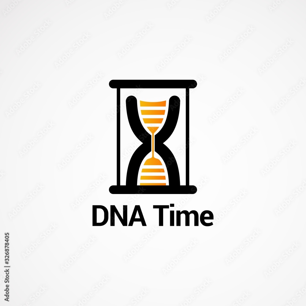 DNA time sand logo vector concept, icon, element, and template for ...