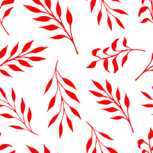 Red Branches And Leaves Pattern Free Stock Photo - Public Domain Pictures