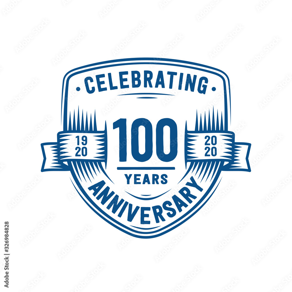 100 years anniversary celebration shield design template. 100th ...