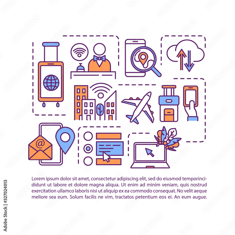 Vector de Stock Roaming, Internet coverage concept icon with text ...