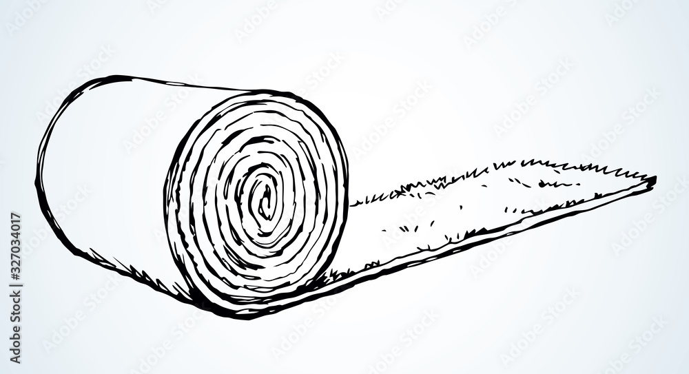 Carpet roll. Vector drawing icon Stock Vector | Adobe Stock