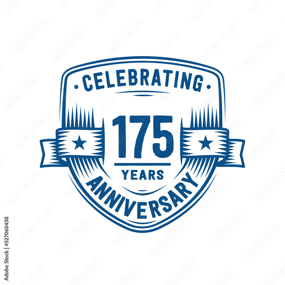 175 years anniversary celebration shield design template. 175th anniversary logo. Vector and ...