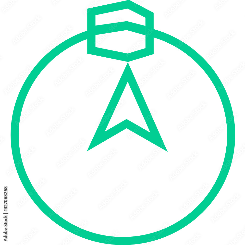 Qibla map pin . Muslim prayer direction. Kaaba direction. Mecca, Saudi ...