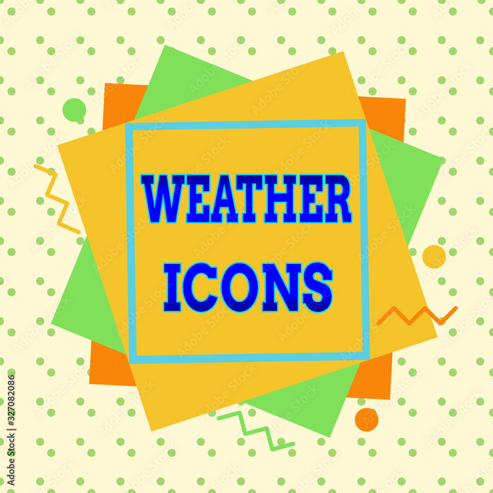 Conceptual hand writing showing Weather Icons. Concept meaning Plotted ...