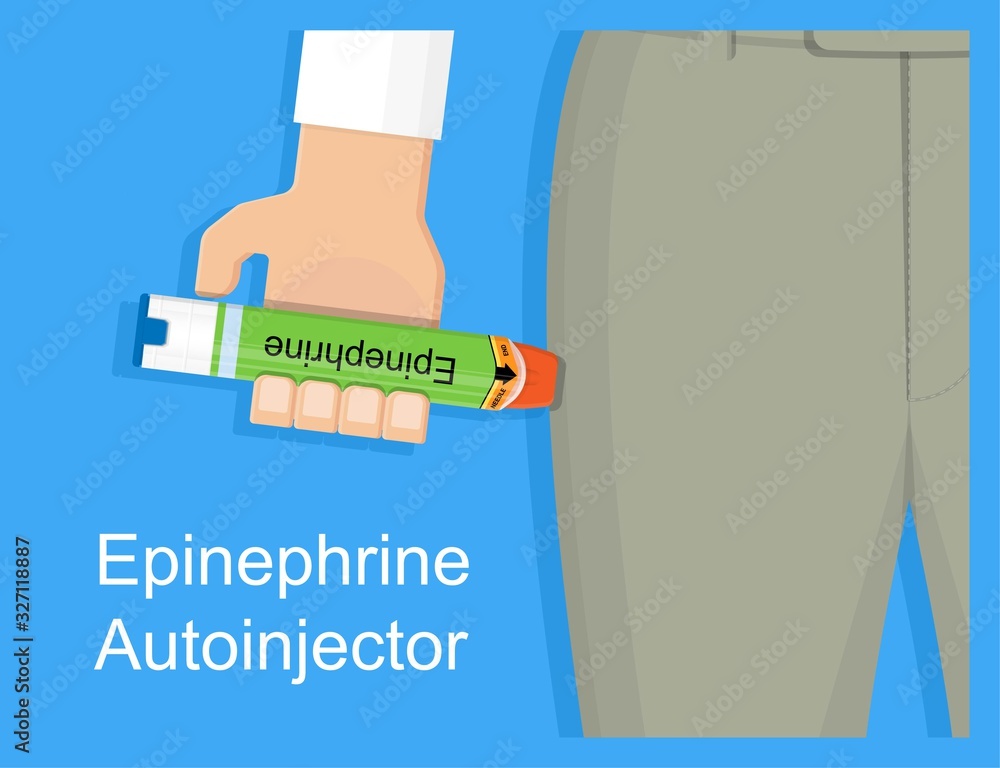 Epinephrine injector anaphylactic reaction food drugs insect bite ...