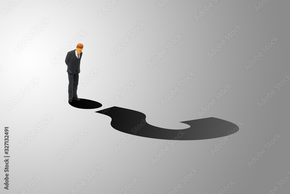 Business People Concept : Business Man standing and shading shadow on ...