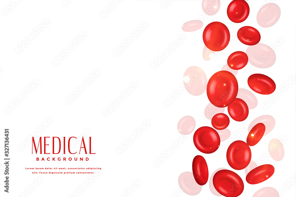 red blood cell in 3d medical concept background design Stock Vector ...