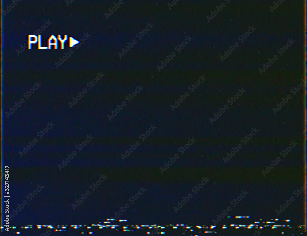 Blank vhs screen with play symbol background Stock Photo | Adobe Stock