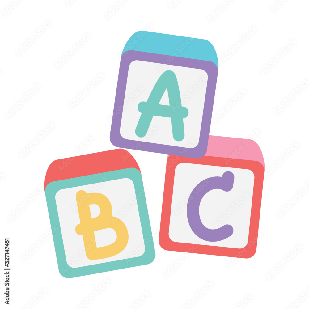 kids zone, toys alphabet blocks cartoon Stock Vector | Adobe Stock