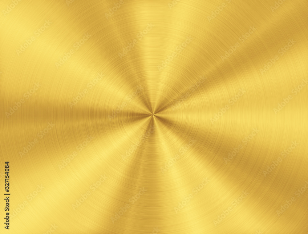 gold metal background with realistic circular brushed texture Stock ...