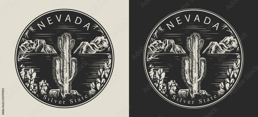 Nevada. United States of America (USA). Silver State slogan. Travel and ...