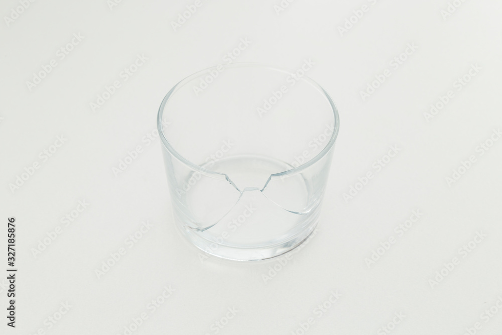 broken white glass and hand on the white background.Injury due to glass ...