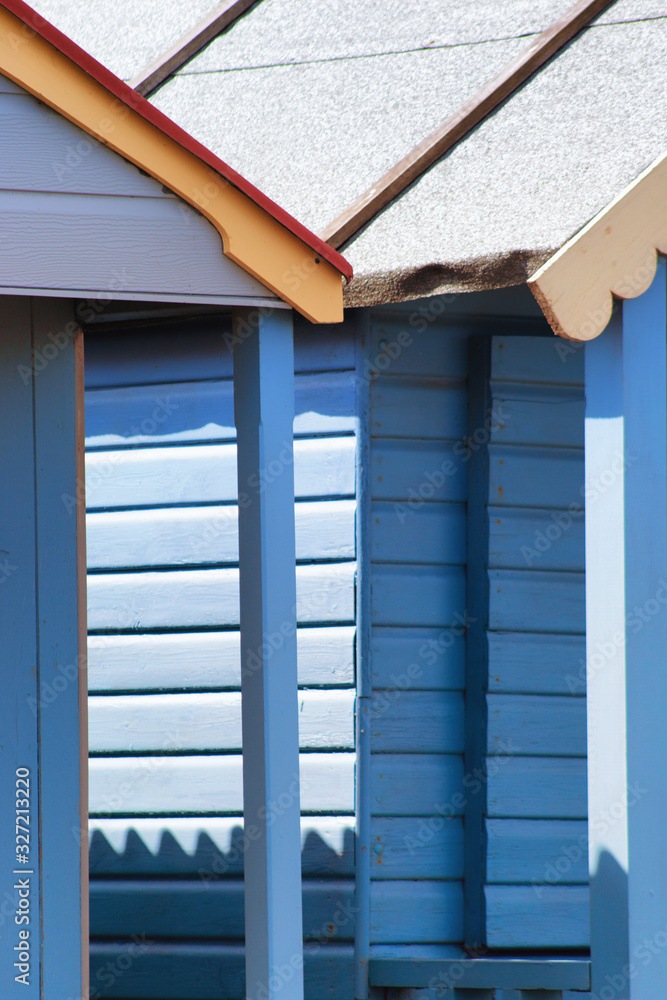 Fotografie Abstract view of Beach huts. Sutton on Sea beach hut ...