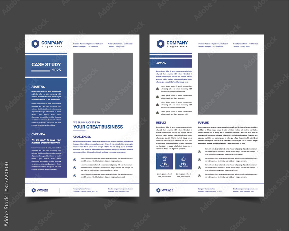 case study template with minimal design Stock Vector | Adobe Stock