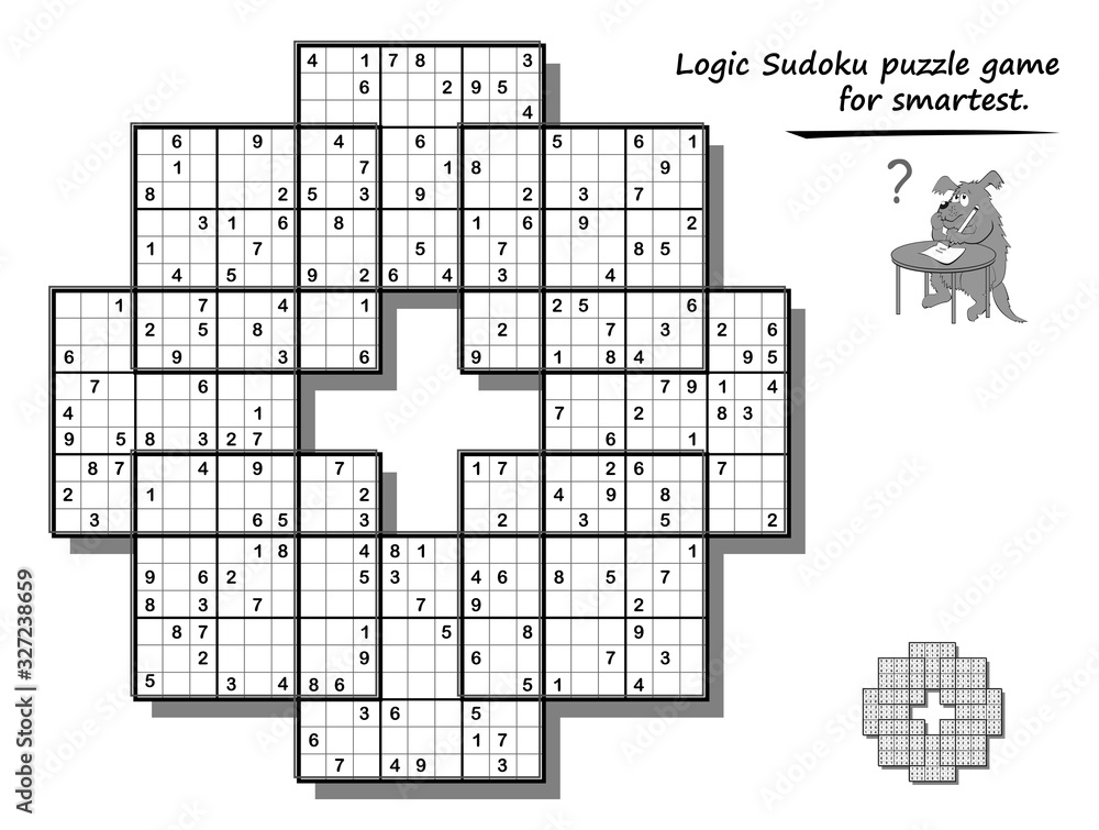 Logic Sudoku game for children and adults. Big size puzzle with 8 ...
