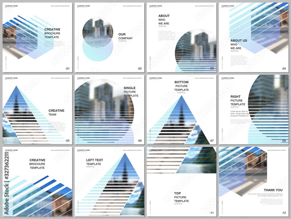 Brochure layout of square format covers design templates for square ...