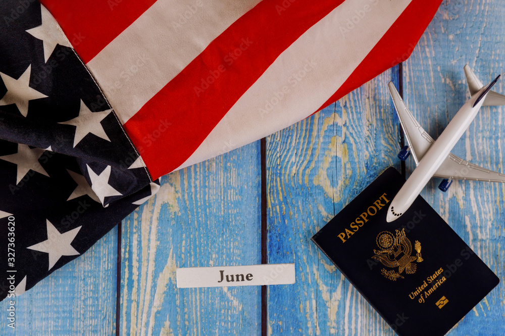 June month of calendar year, travel tourism, emigration the USA ...