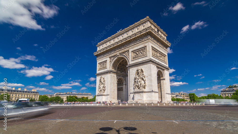 The Arc de Triomphe Triumphal Arch of the Star timelapse is one of the ...