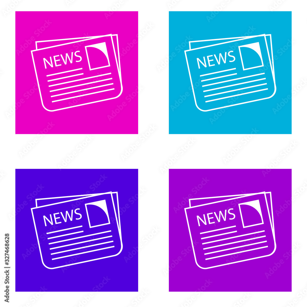 Newspaper icon . Simple outline vector of Media color set for UI and UX ...
