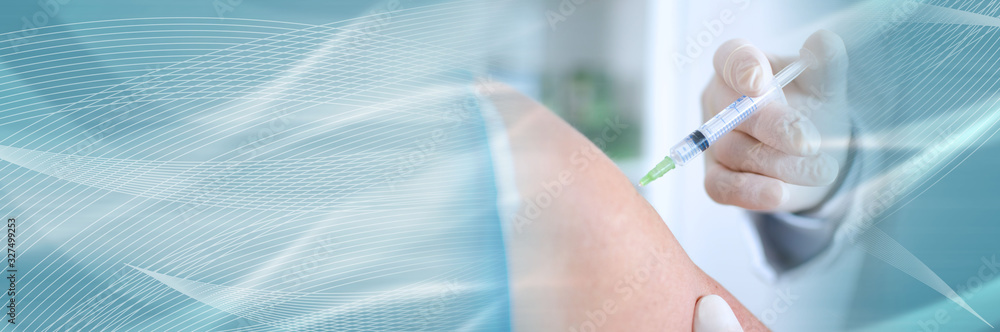 Doctor making an injection; panoramic banner Stock Photo | Adobe Stock